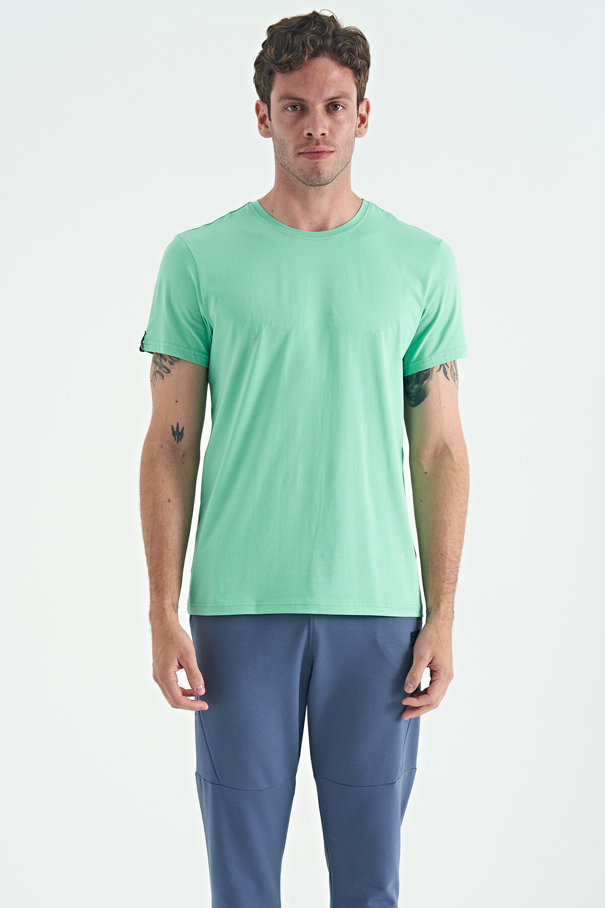 Calvin Su Yeşili Basic Erkek T-Shirt - 88245 | TOMMYLIFE