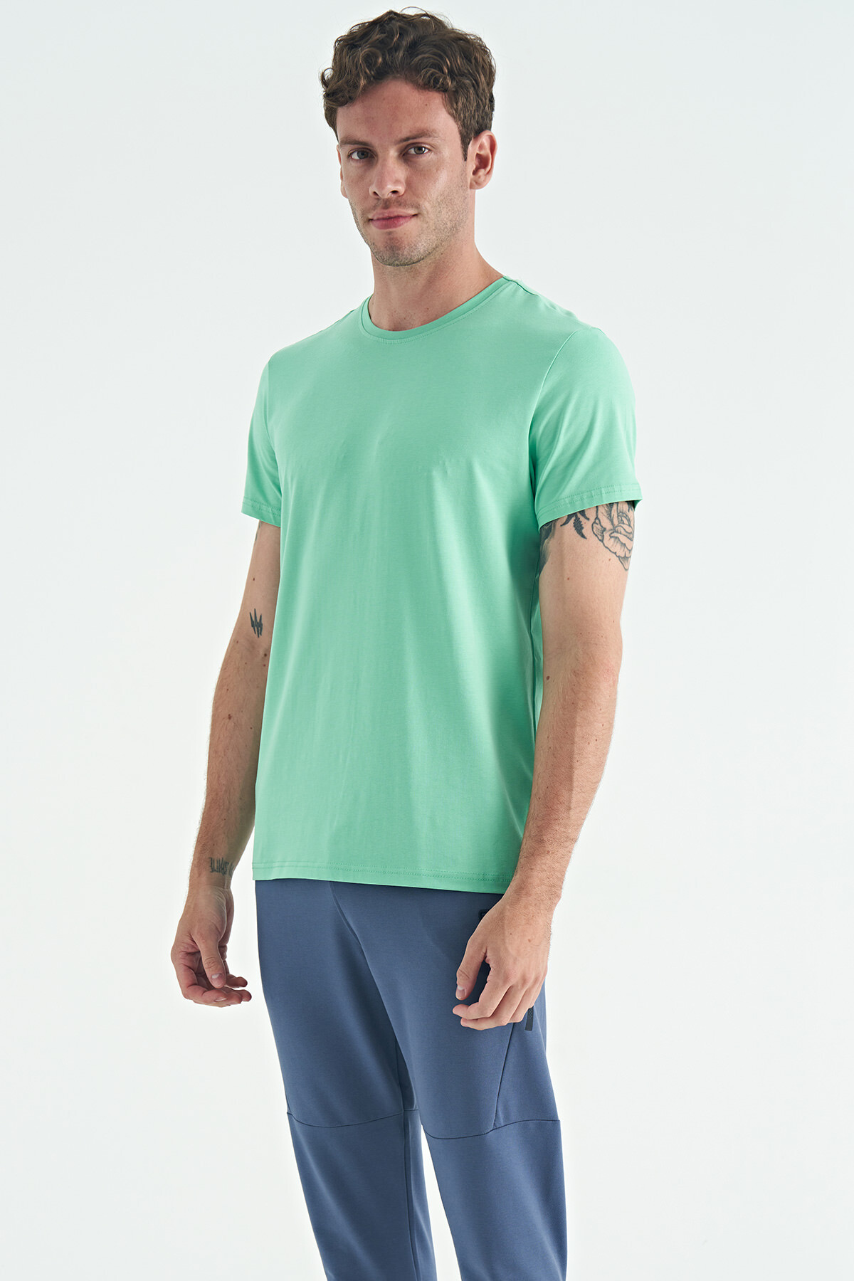 Calvin Su Yeşili Basic Erkek T-Shirt - 88245 | TOMMYLIFE